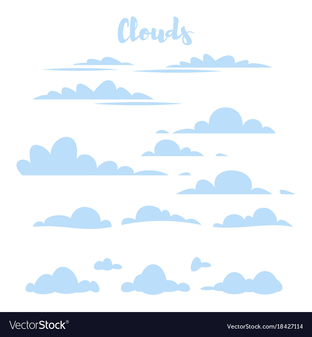 Blue simple clouds Royalty Free Vector Image - VectorStock