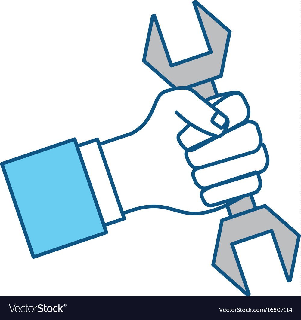 Hand with tool Royalty Free Vector Image - VectorStock
