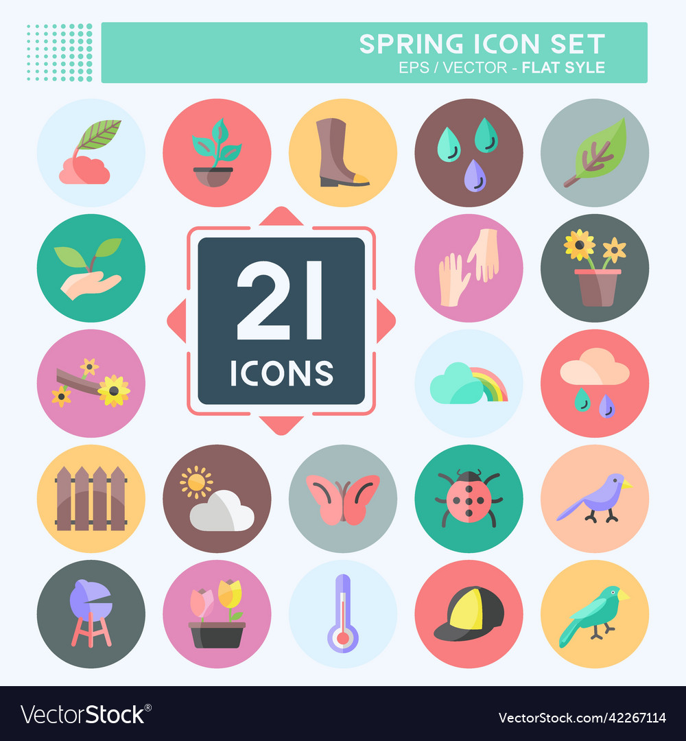 Spring icon set suitable for symbol flat Vector Image