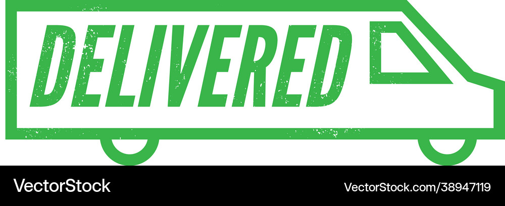 Delivered green rubber stamp style graphic Vector Image