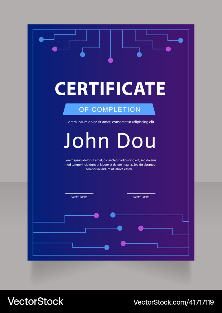Education certificate design template Royalty Free Vector