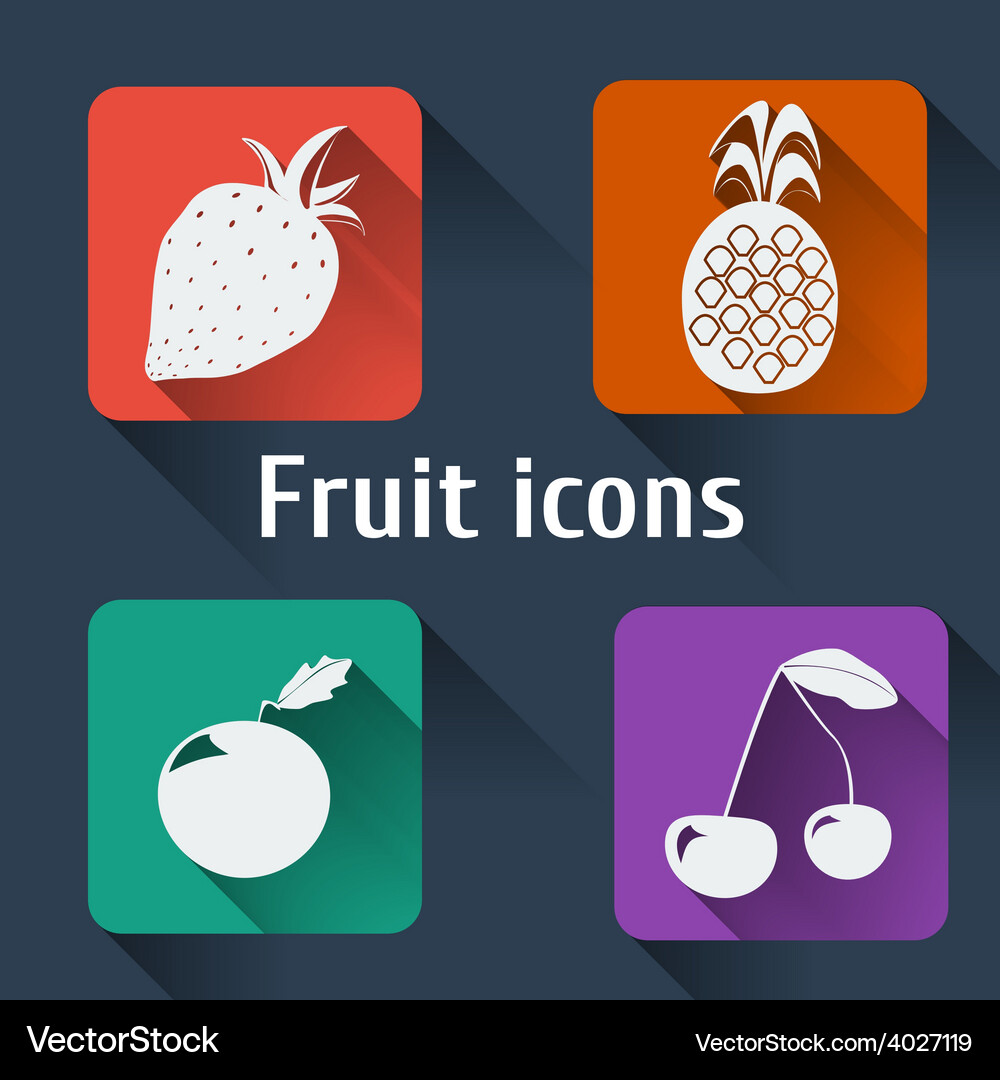 Kitchen icons flat set long shadows Royalty Free Vector