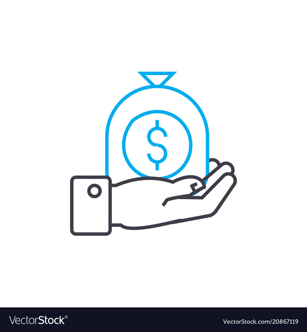 Large income thin line stroke icon Royalty Free Vector Image Large income thin line stroke icon Royalty Free Vector Image