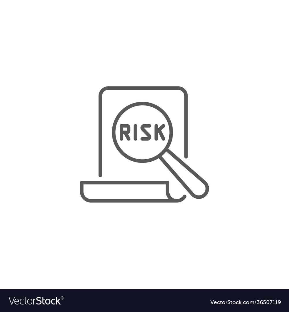 Risk word magnifying glass icon color line Vector Image Risk word magnifying glass icon color line Vector Image
