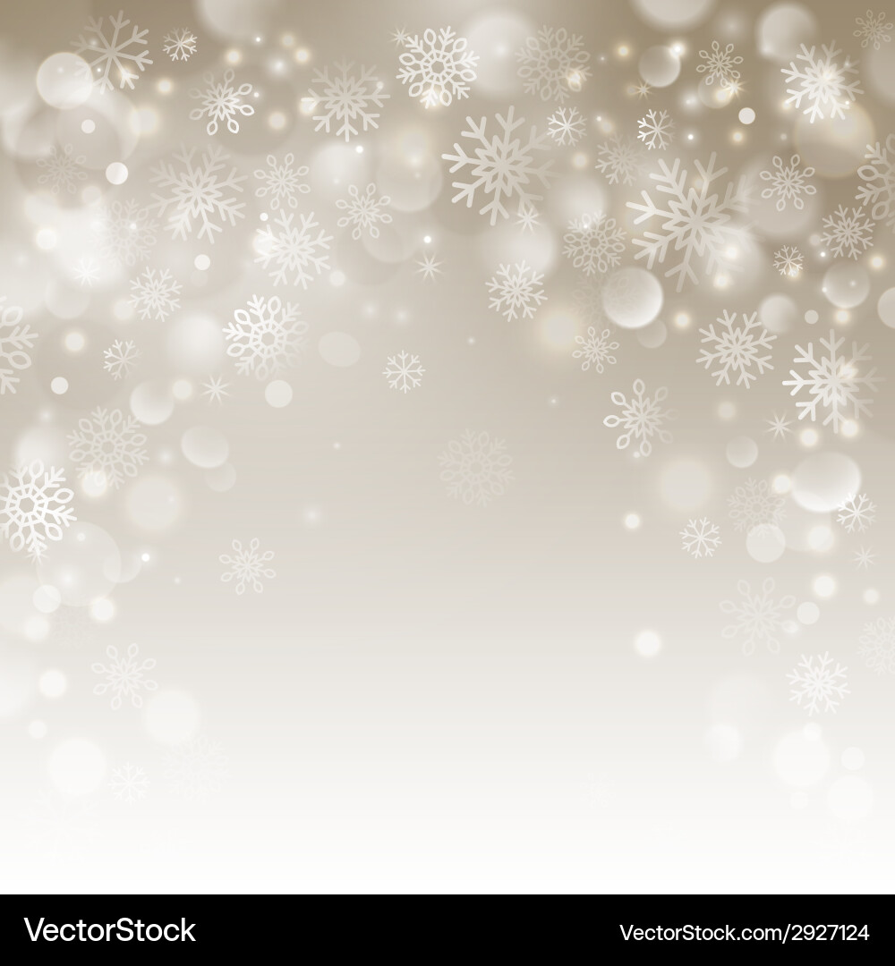 Christmas beige background with snowflakes Vector Image