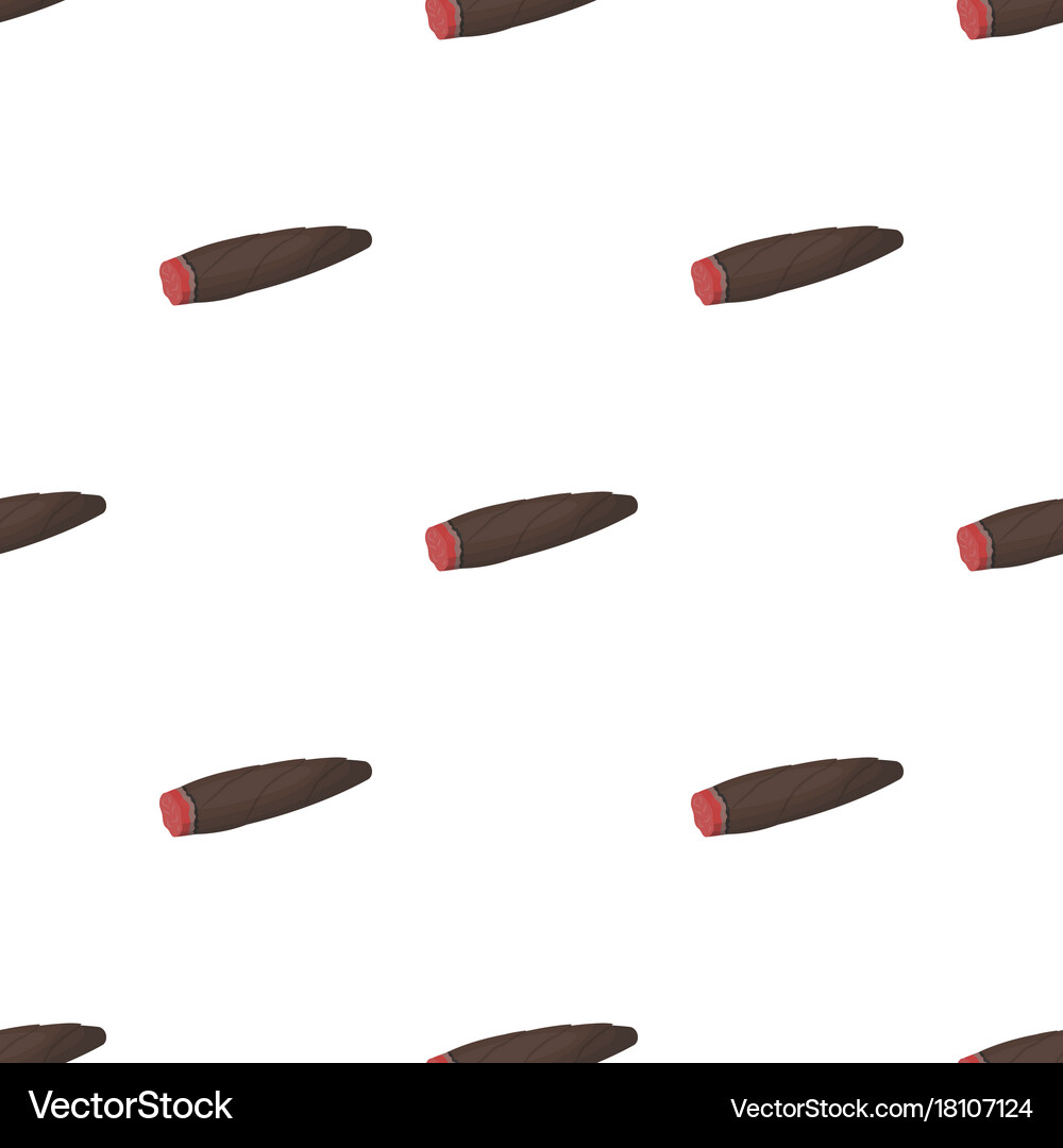 Cigar twisted tobacco leaf smoldering Royalty Free Vector