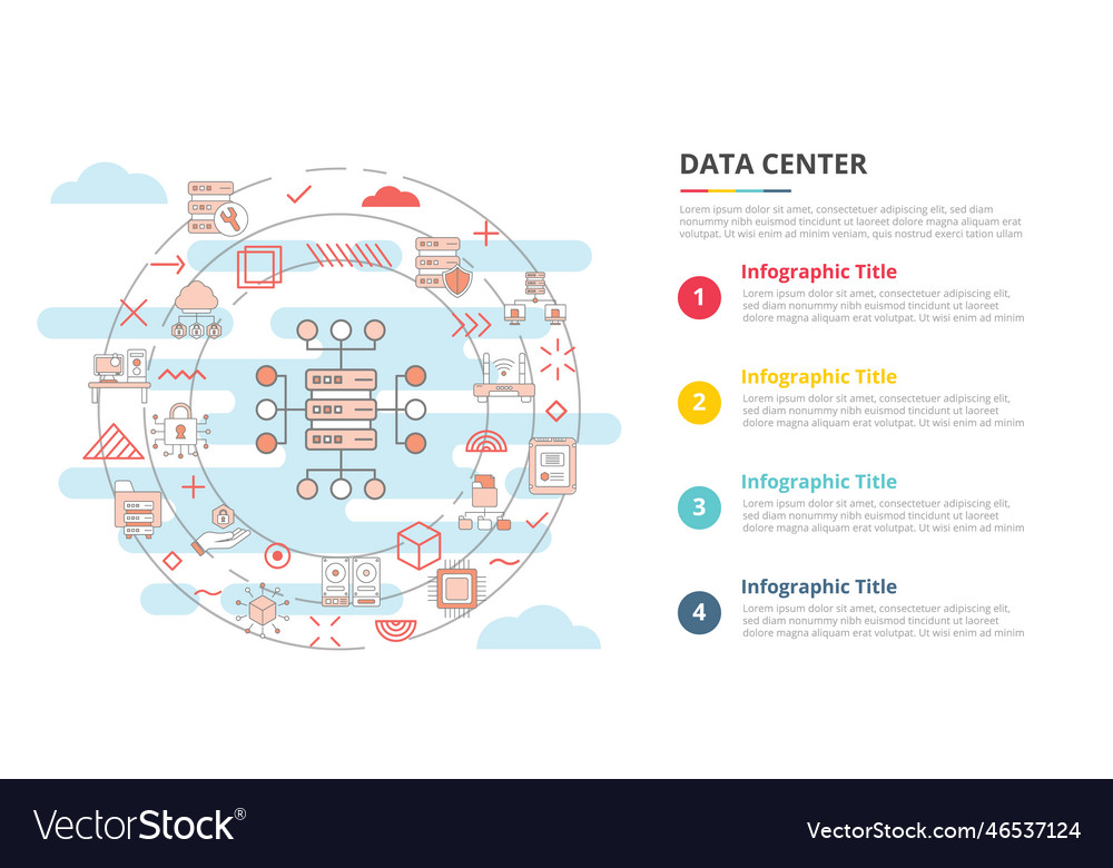 Data center concept for infographic template Vector Image