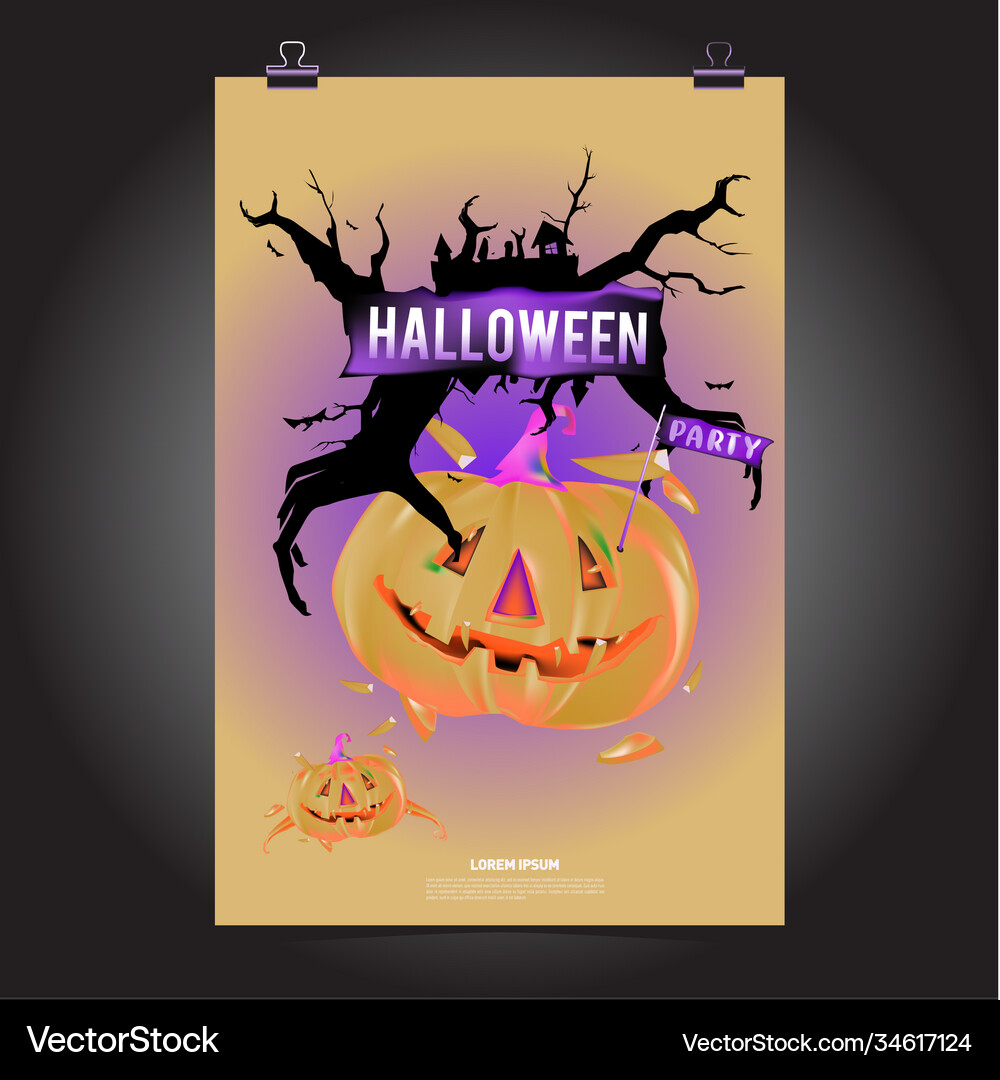 Happy halloween poster party Royalty Free Vector Image