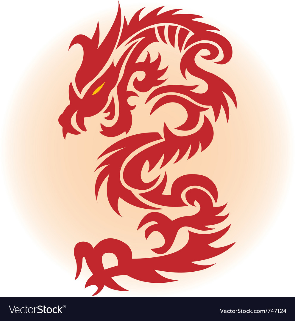 Red dragon Royalty Free Vector Image - VectorStock
