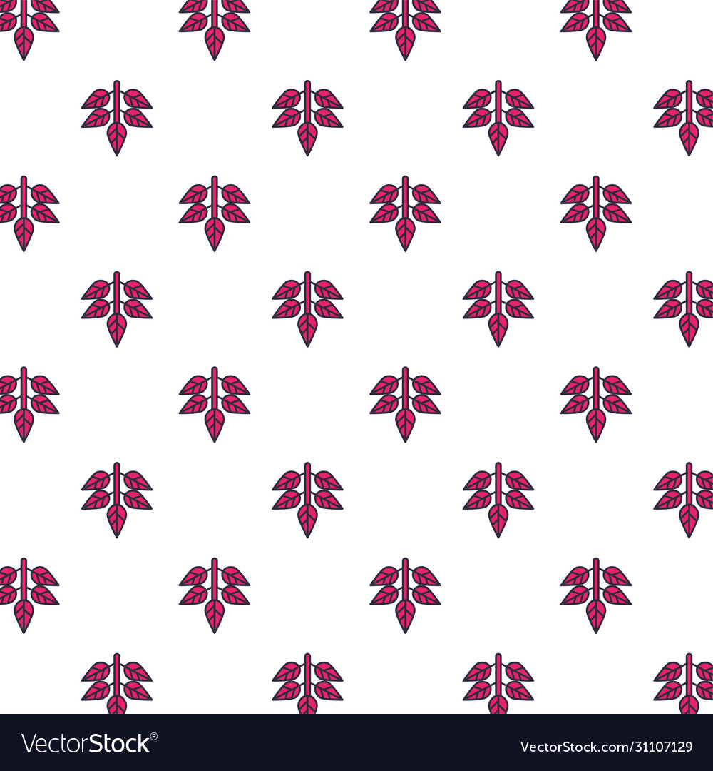 Branches with leafs pattern background Royalty Free Vector