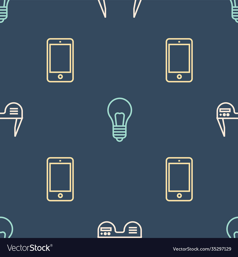 Set line smart glasses smartphone mobile phone Vector Image Set line smart glasses smartphone mobile phone Vector Image