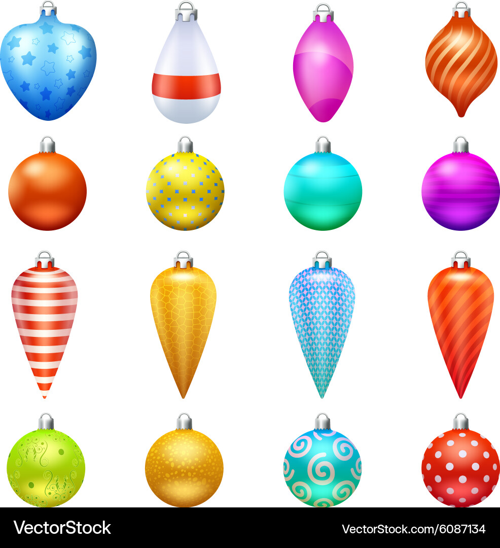 Christmas toys icons set Royalty Free Vector Image