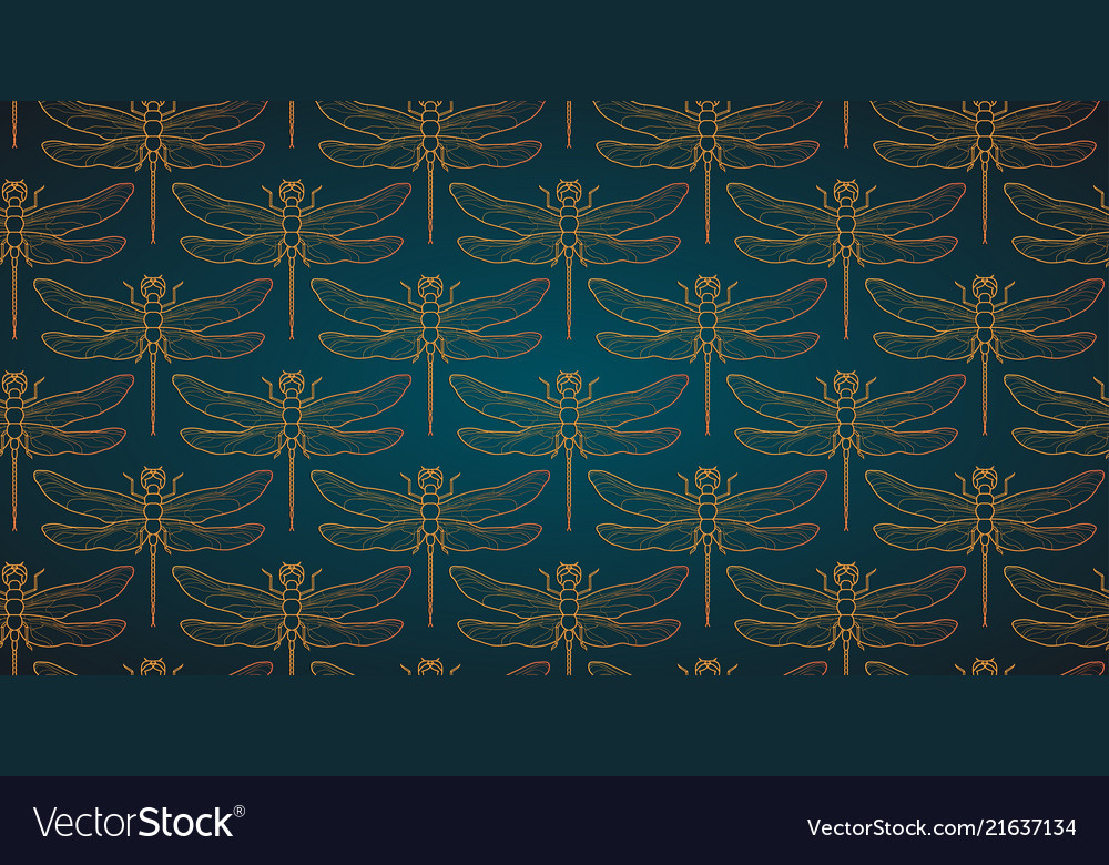 Dragonfly pattern seamless Royalty Free Vector Image