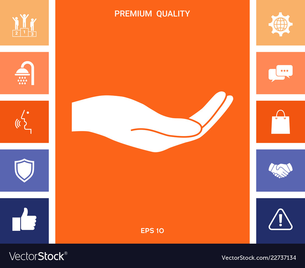 Open hand icon Royalty Free Vector Image - VectorStock