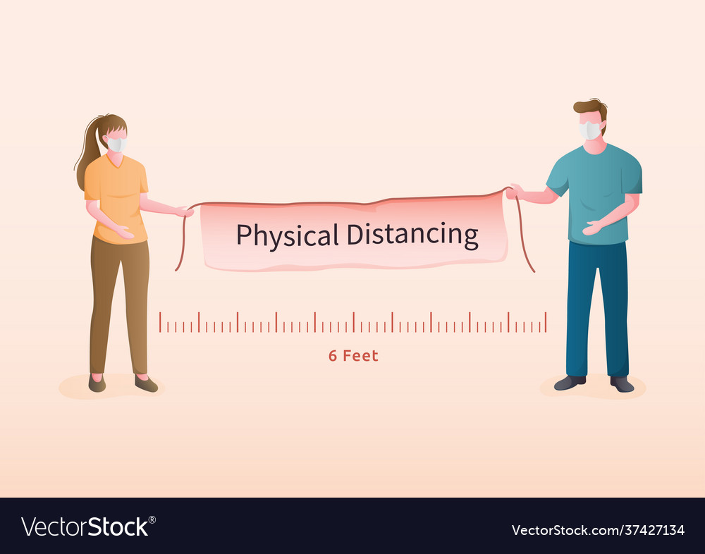 Physical distancing concept Royalty Free Vector Image
