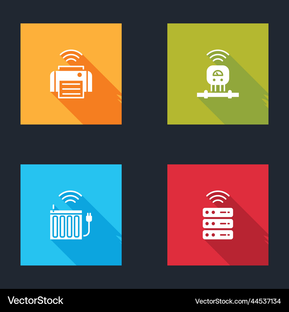 Set smart printer sensor heating radiator Vector Image