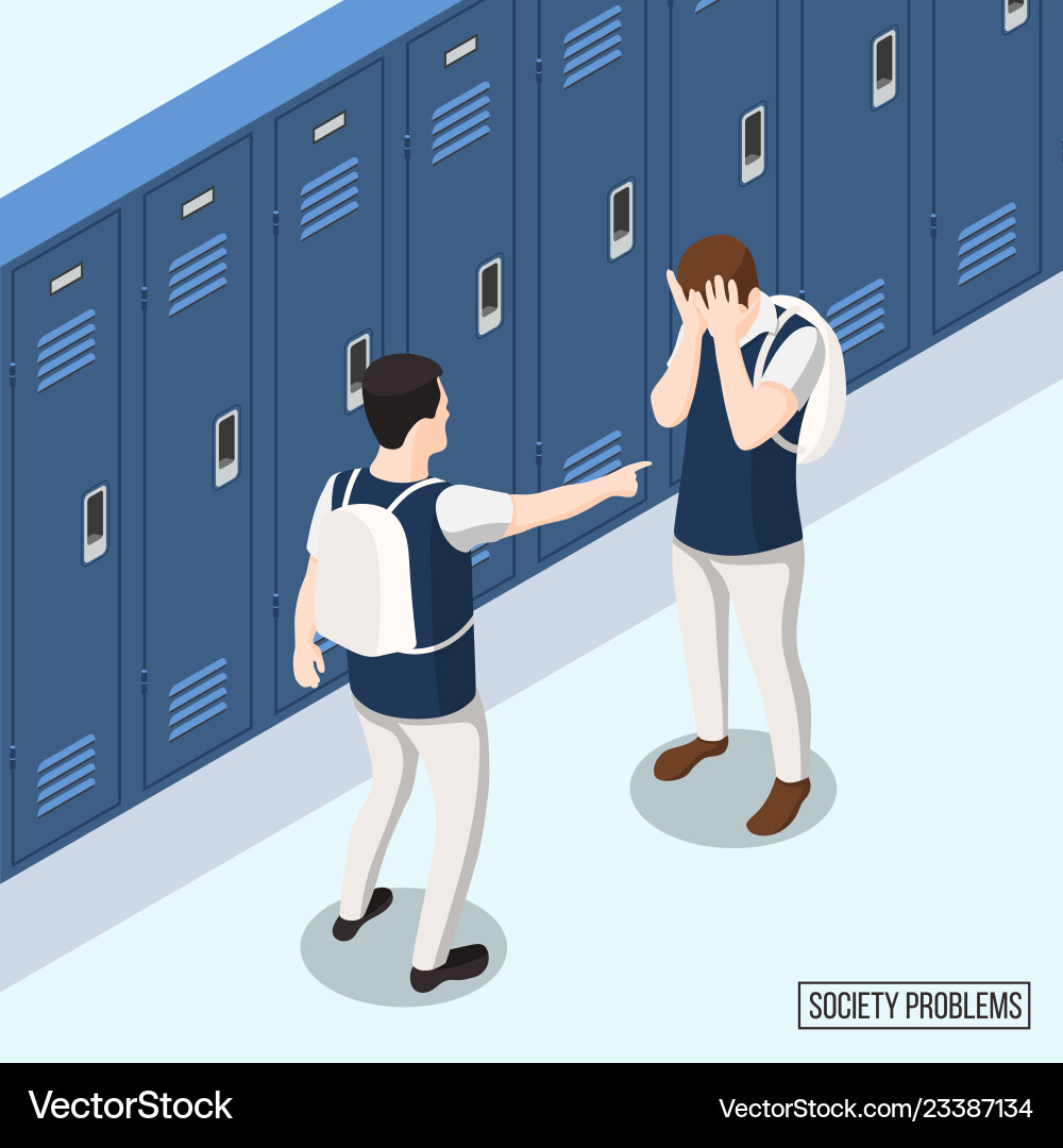 Society problems isometric composition Royalty Free Vector