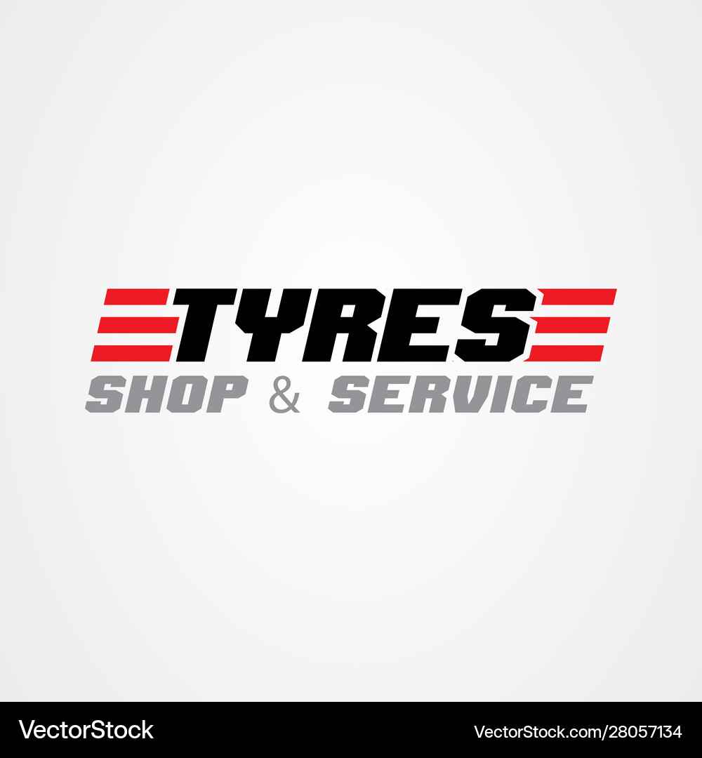 Tire shop logo template icon Royalty Free Vector Image