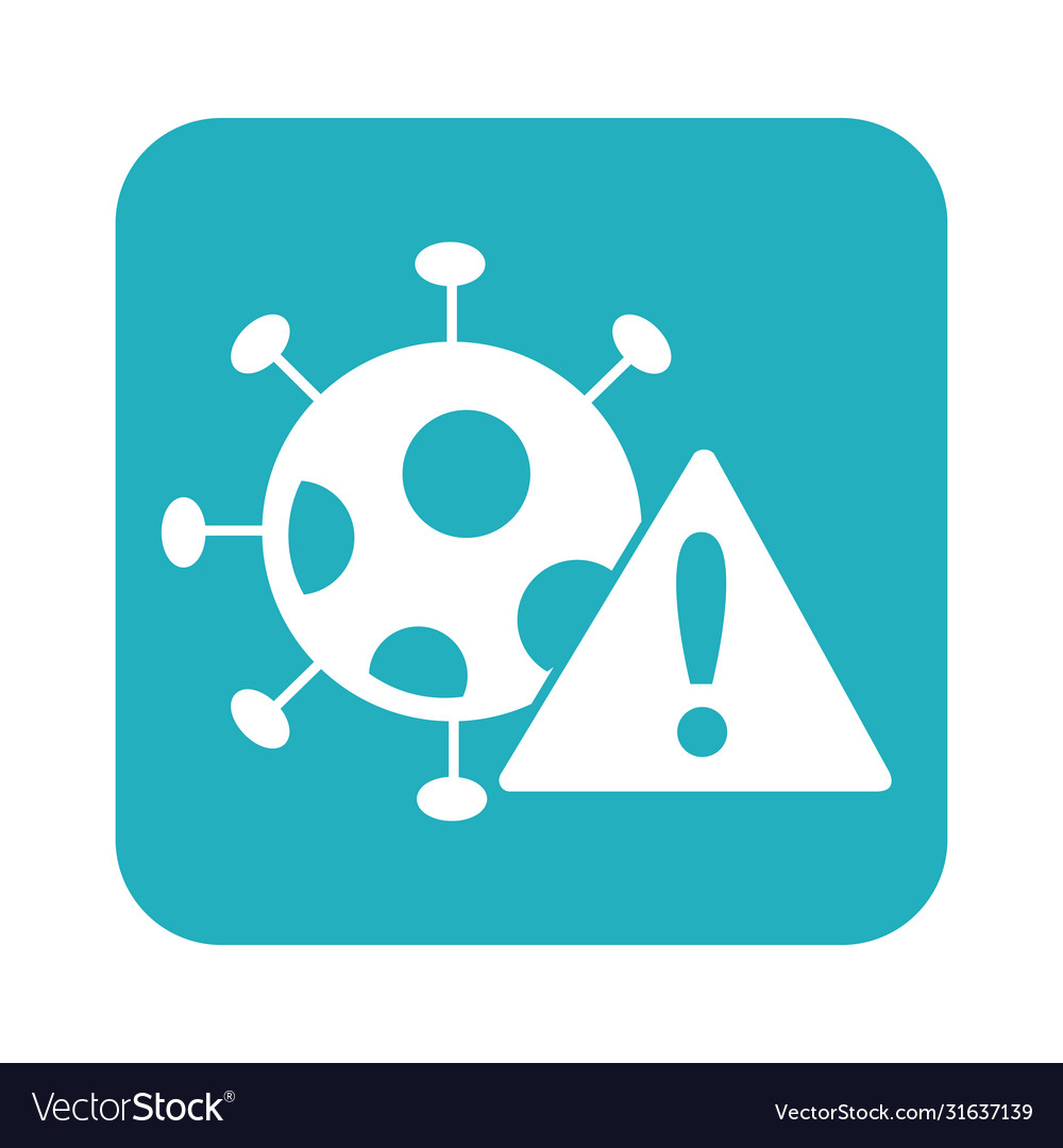 Covid19 virus particle with alert signal line Vector Image