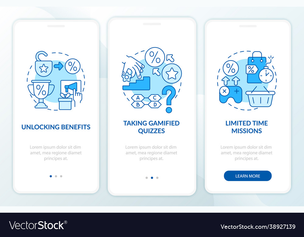 Gamified loyalty programs examples blue Royalty Free Vector Gamified loyalty programs examples blue Royalty Free Vector