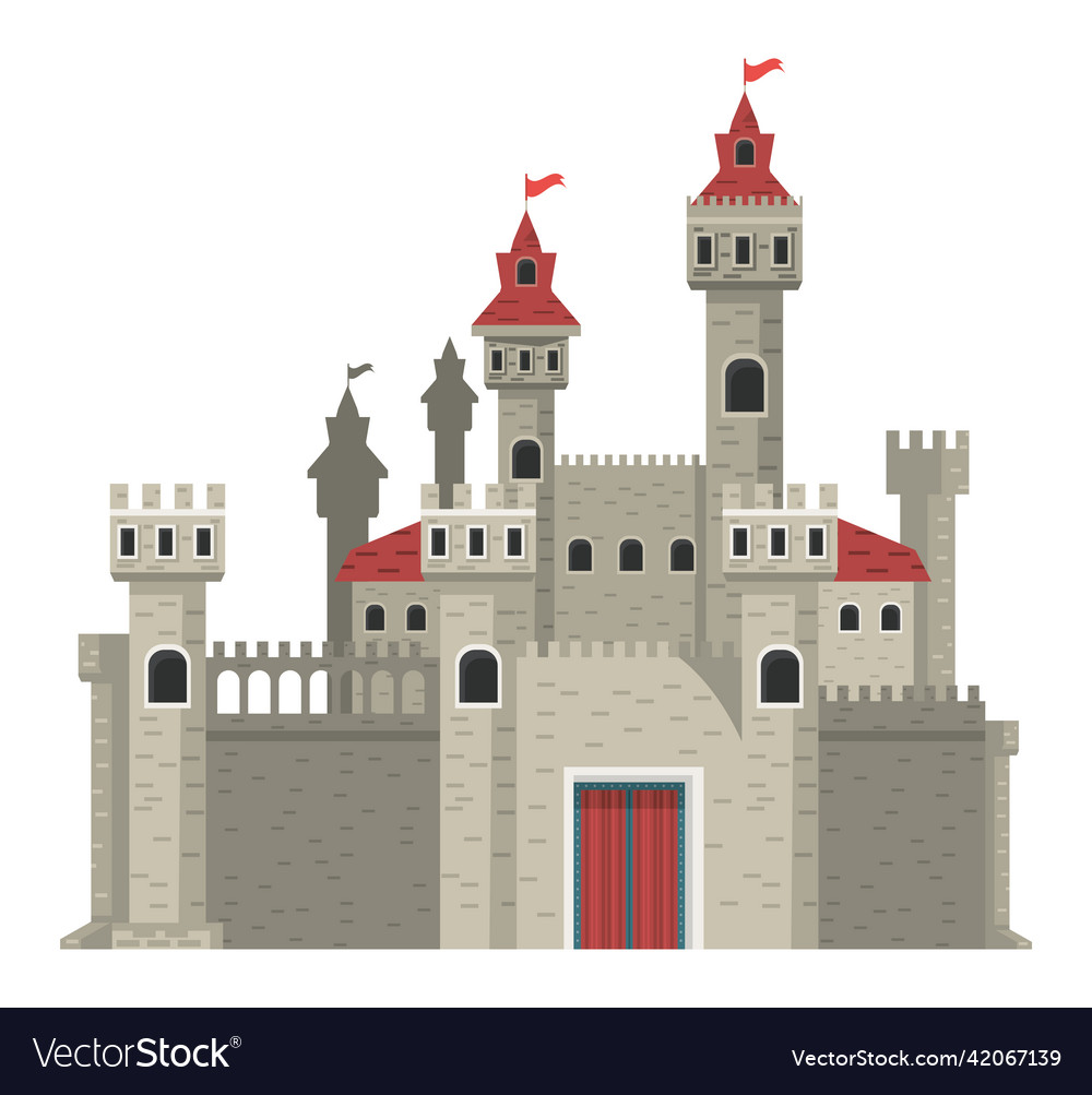 Gray stone castle Royalty Free Vector Image - VectorStock
