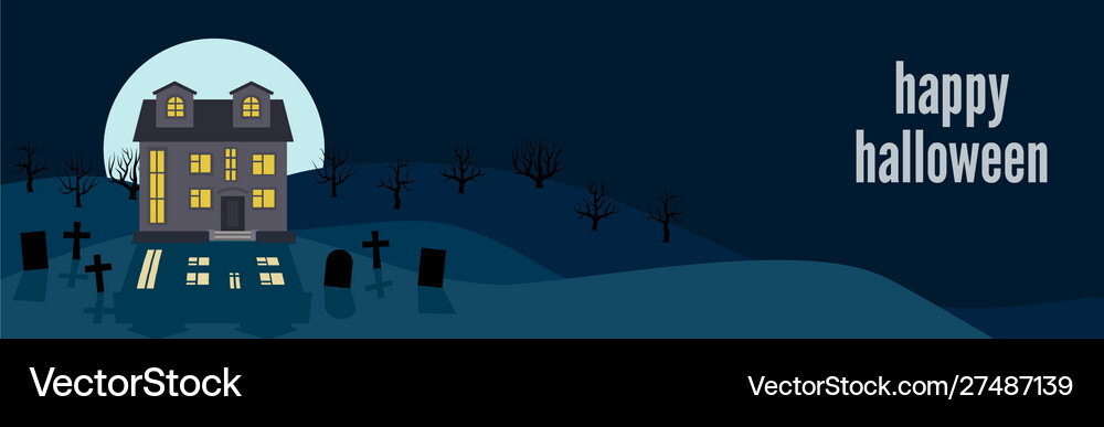 Happy halloween festive banner Royalty Free Vector Image