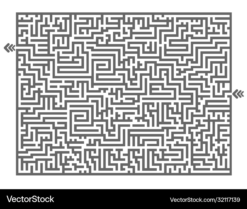 Labyrinth black and white simple Royalty Free Vector Image
