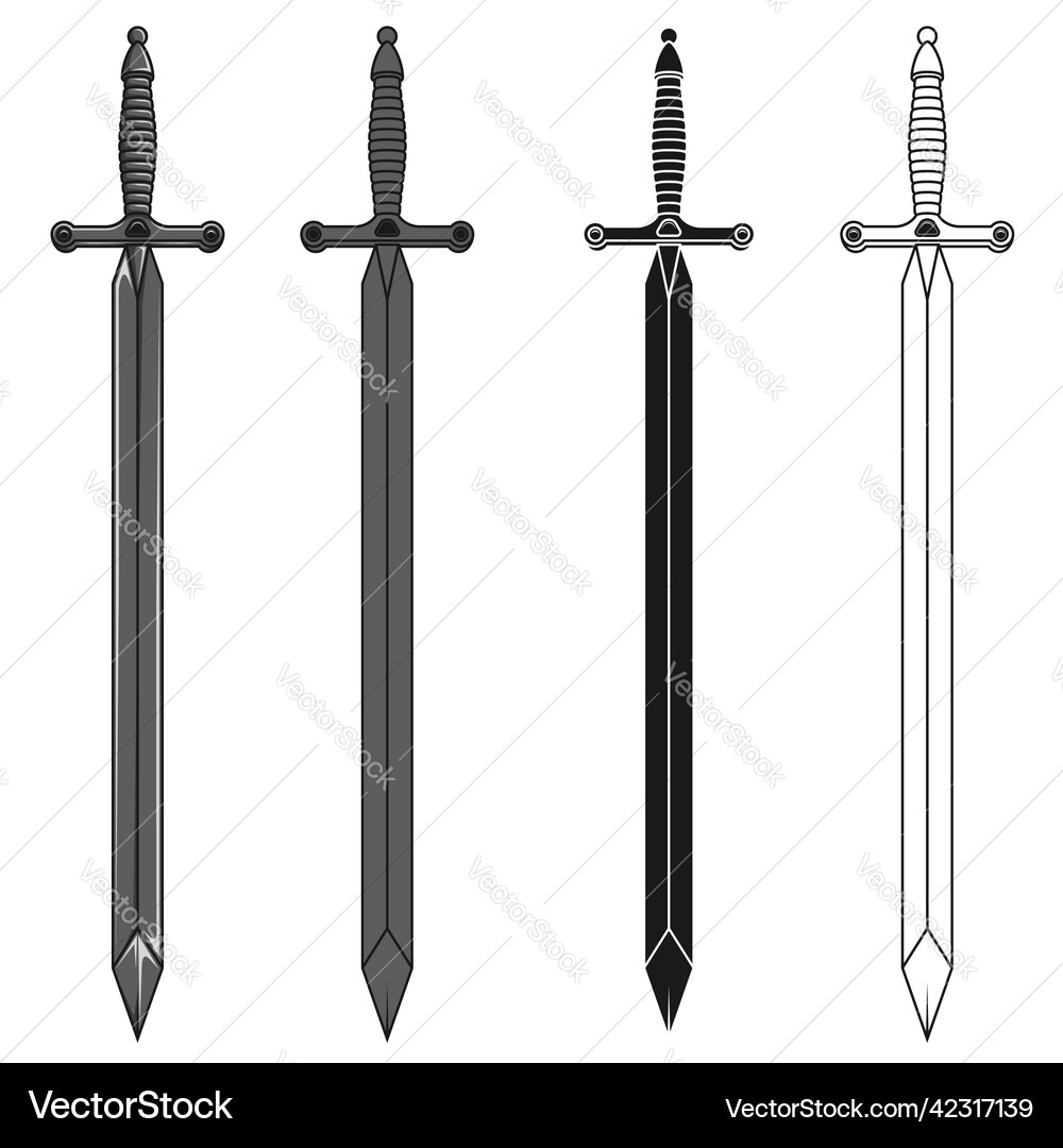 Medieval sword design Royalty Free Vector Image