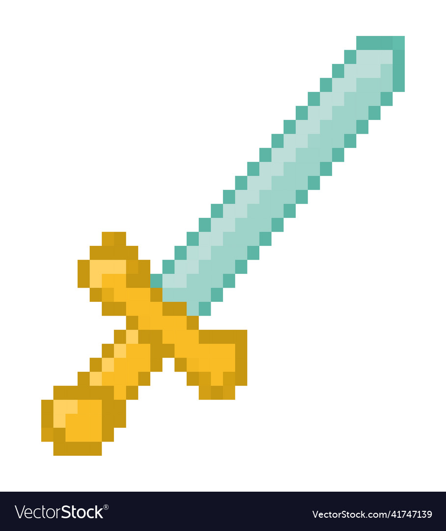 Pixelated sword Royalty Free Vector Image - VectorStock