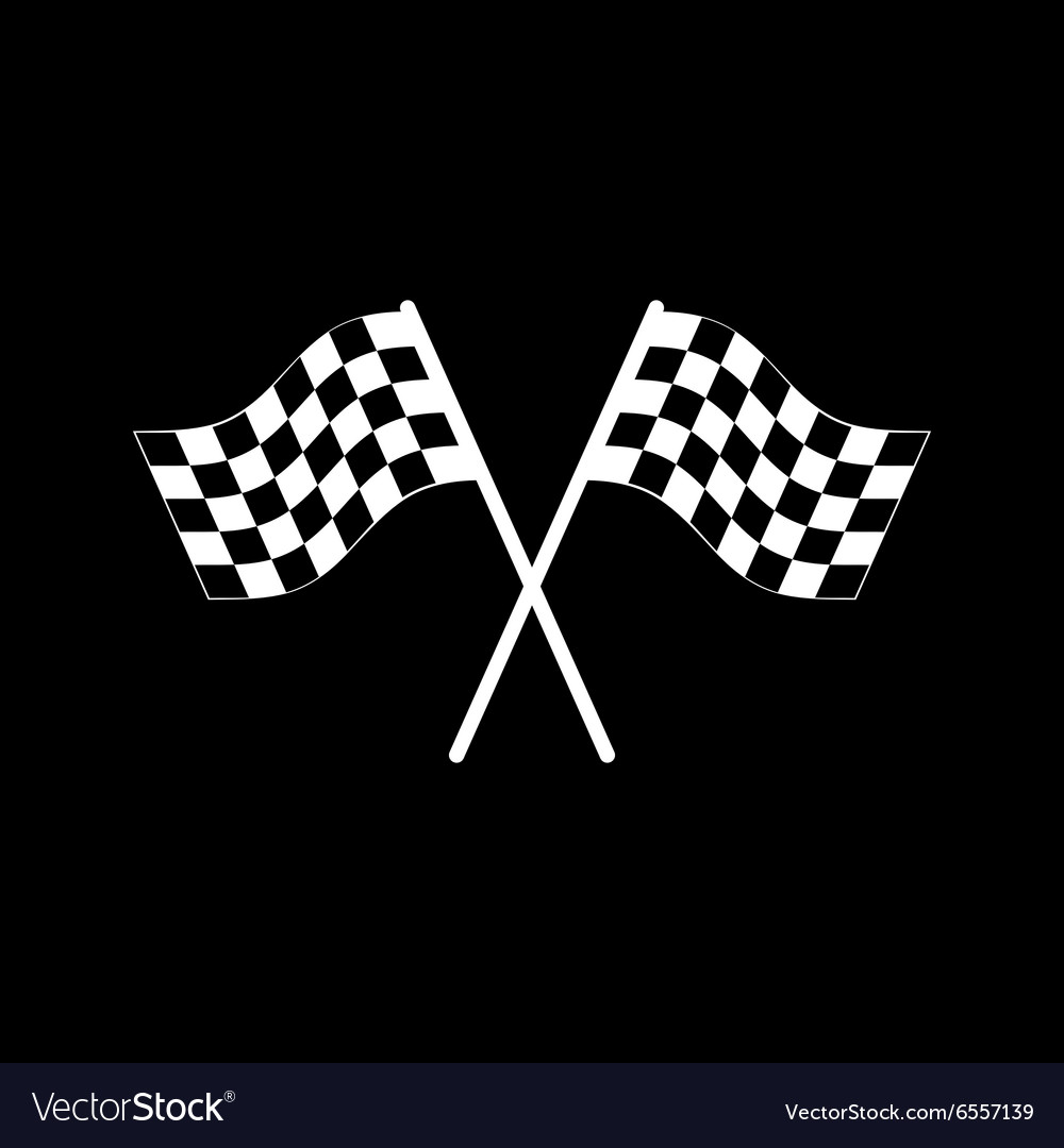 The checkered flag icon Finish symbol Flat Vector Image