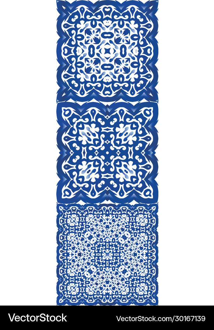 Traditional ornate motive in ceramic tile Vector Image