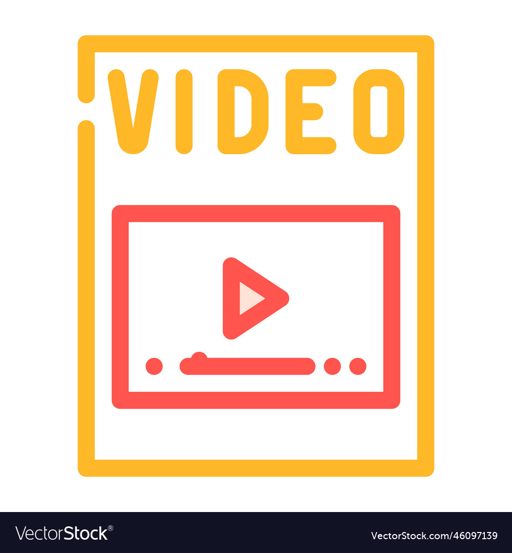 Video file format document color icon Royalty Free Vector