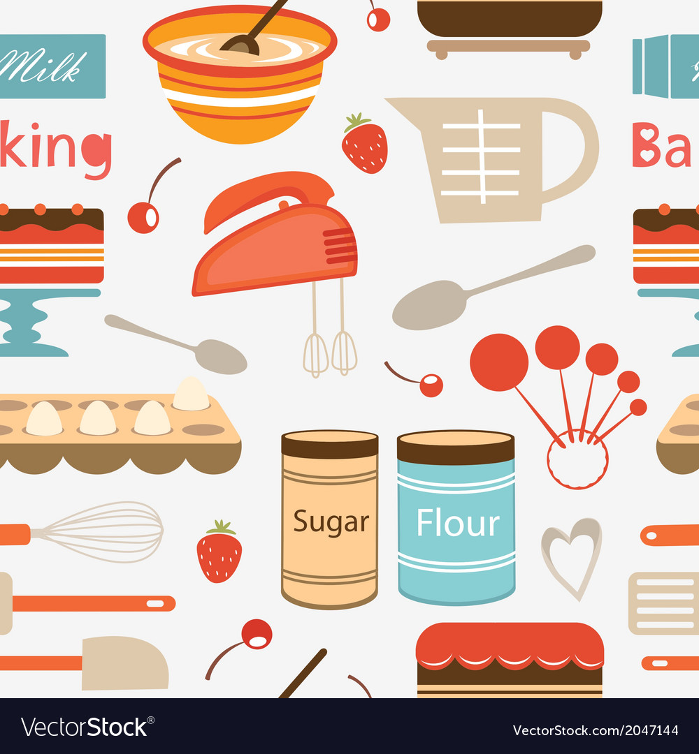 Baking pattern Royalty Free Vector Image - VectorStock