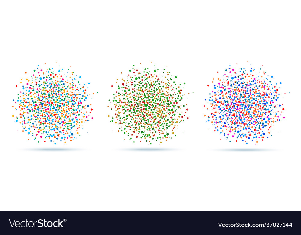 Circle dots set bright colorful blot dots Vector Image