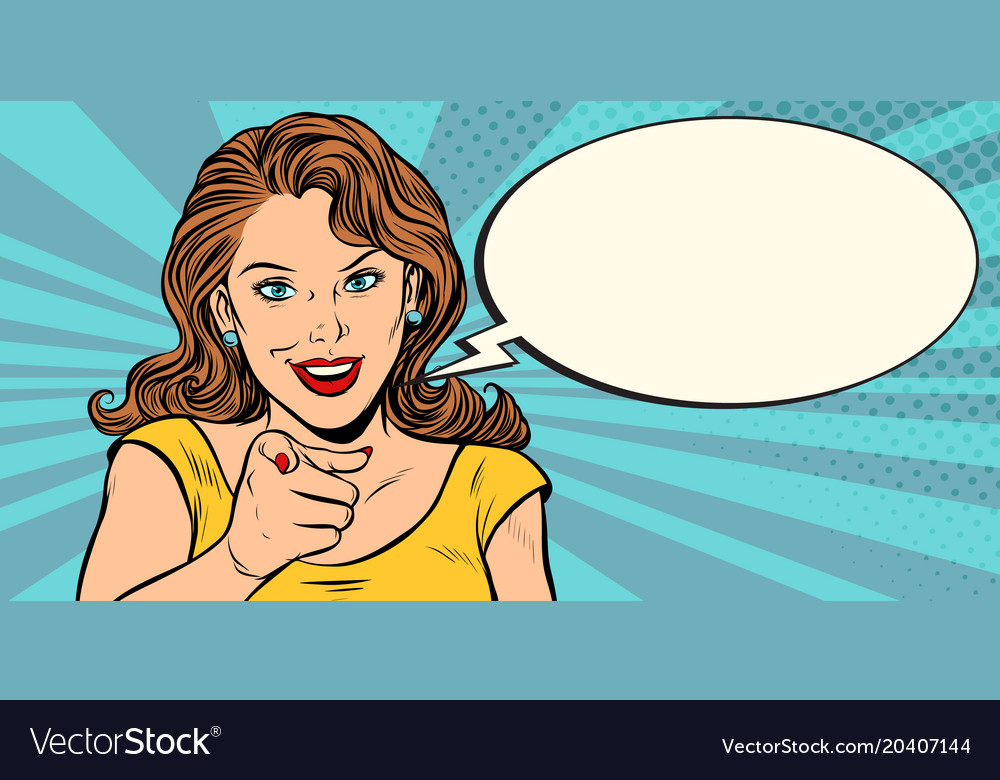 Gesture Woman Pointing Finger At You Royalty Free Vector