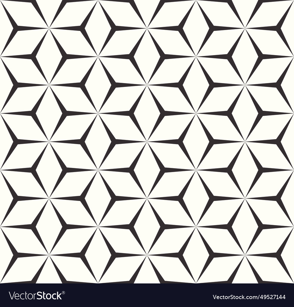 Hexagon seamless pattern in black and white Vector Image