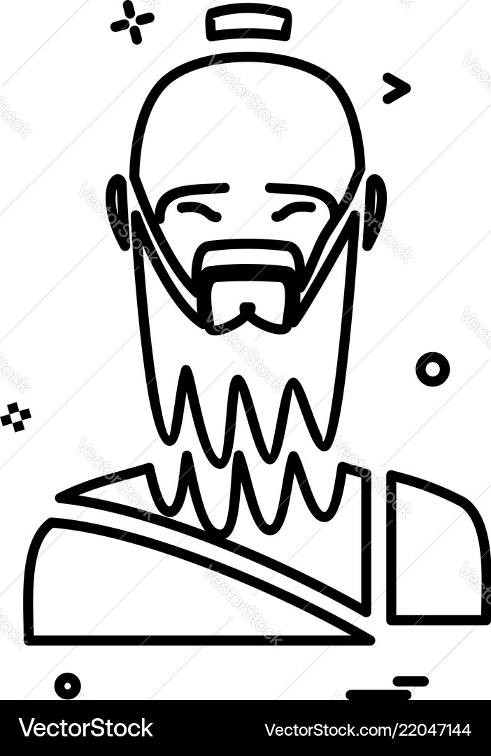 Hindu pandit icon design Royalty Free Vector Image