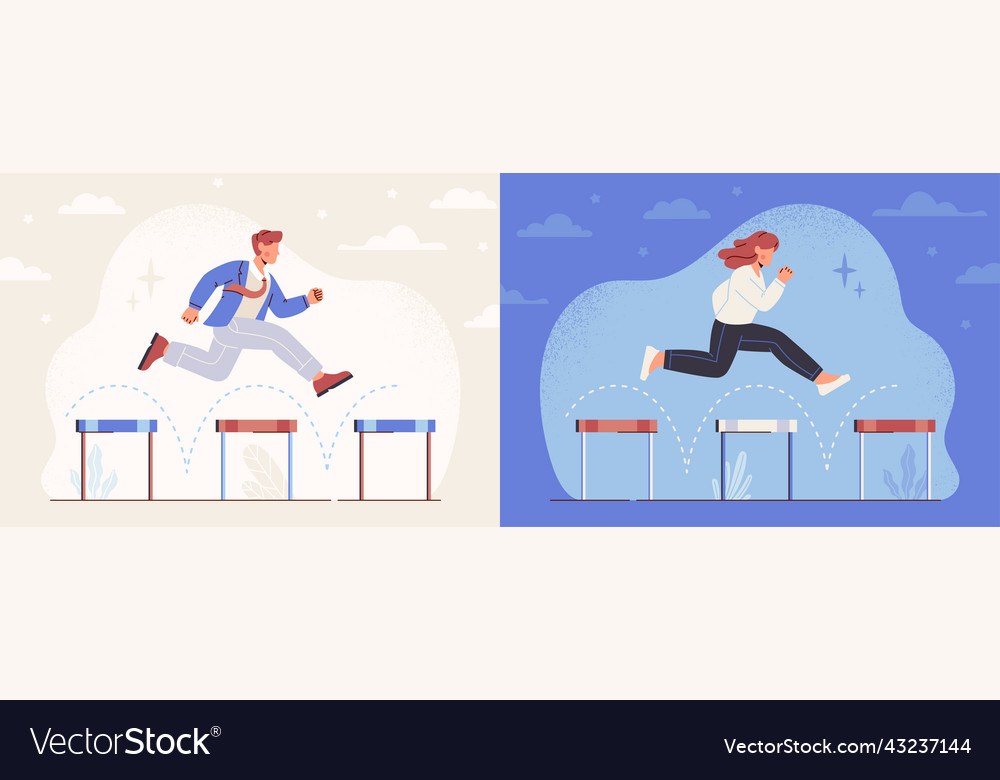 Overcoming business obstacles concept Royalty Free Vector Overcoming business obstacles concept Royalty Free Vector
