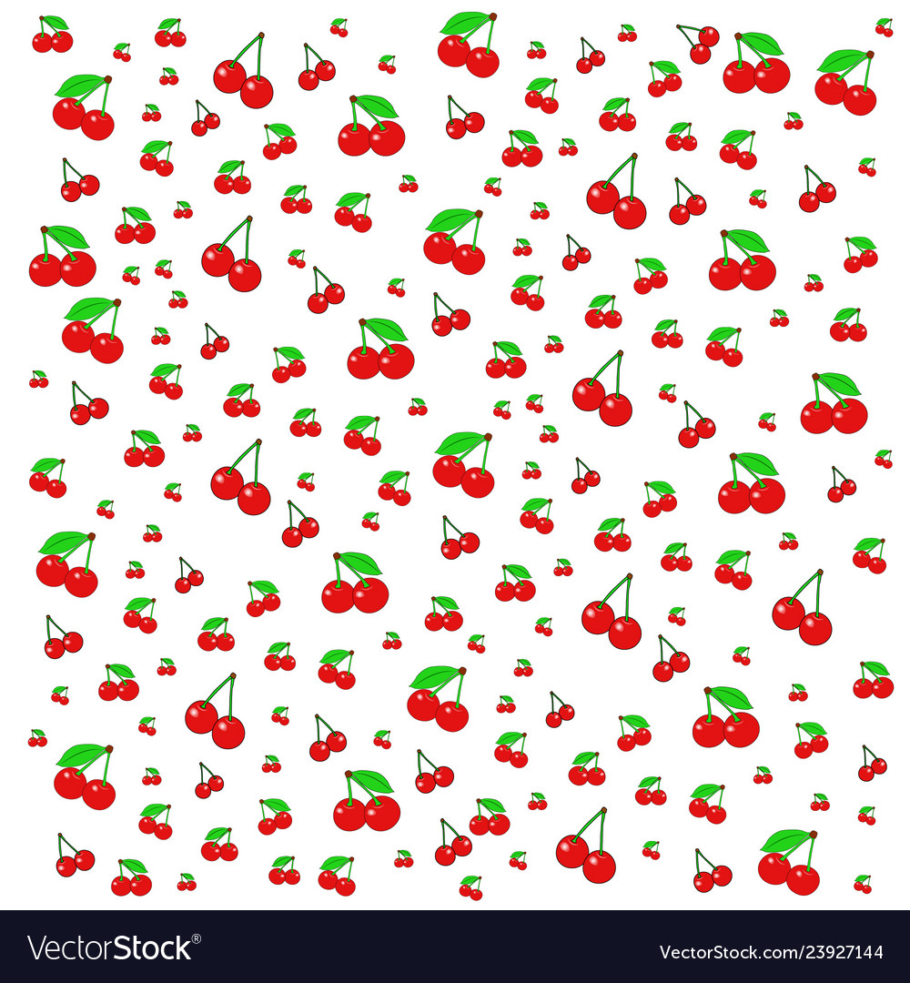 Pattern with cherries Royalty Free Vector Image