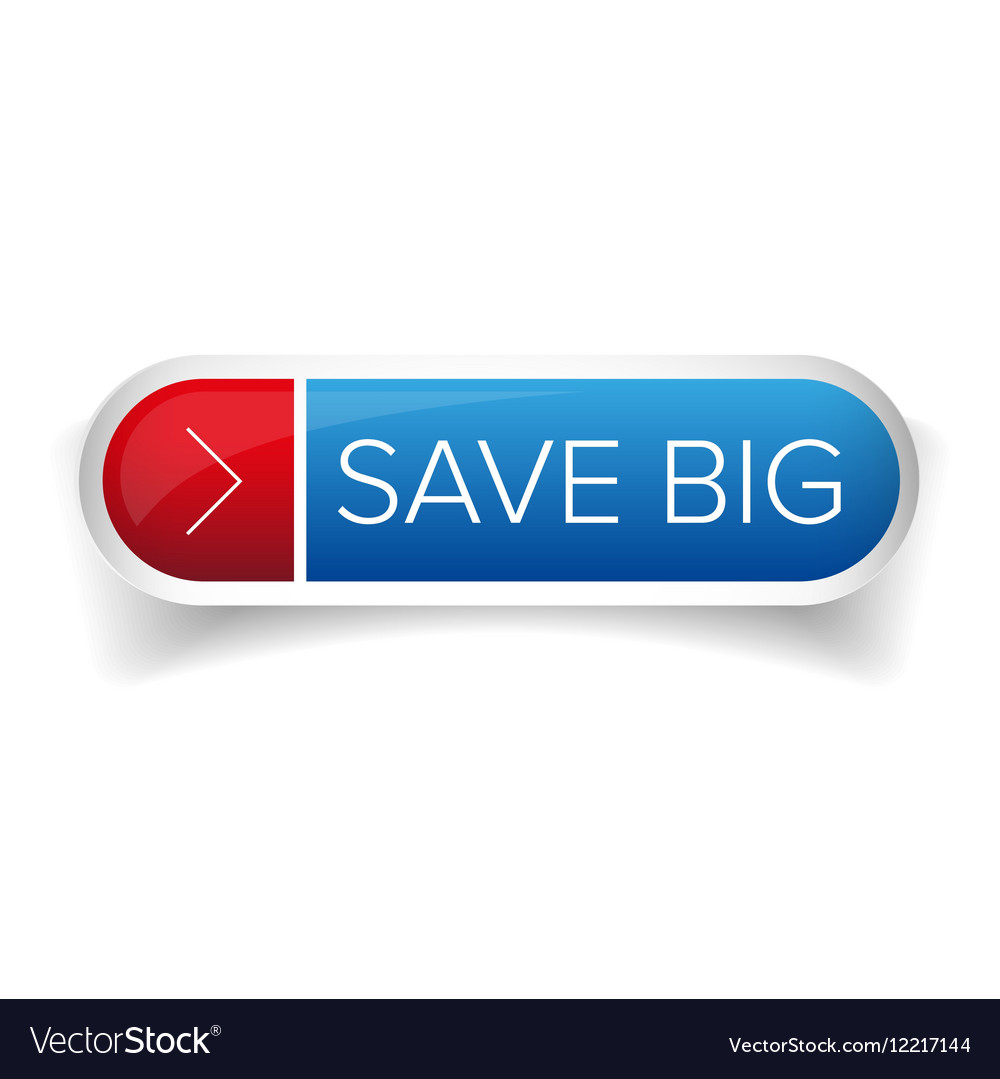 Save big button Royalty Free Vector Image - VectorStock