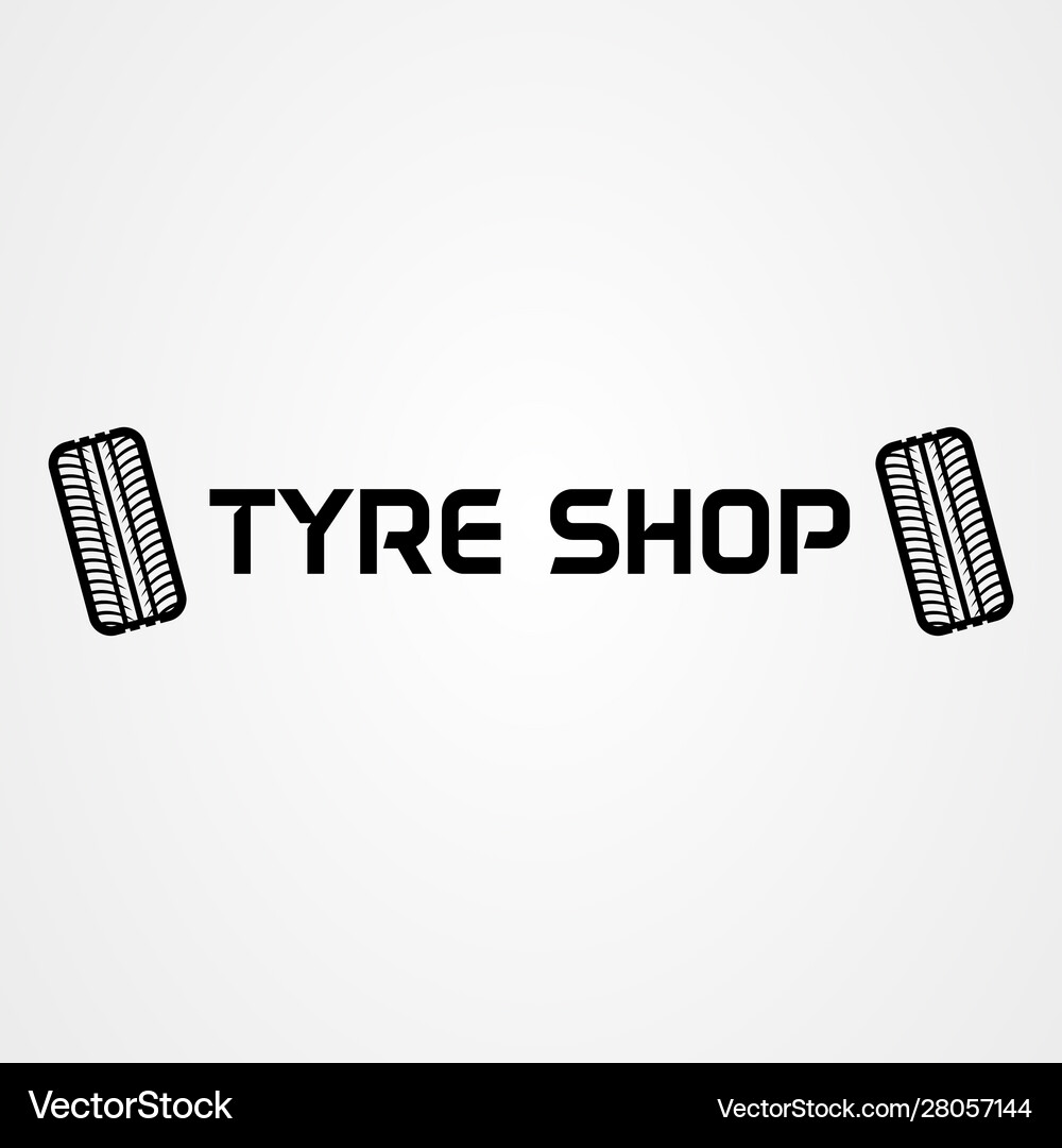 Tire shop logo template icon Royalty Free Vector Image