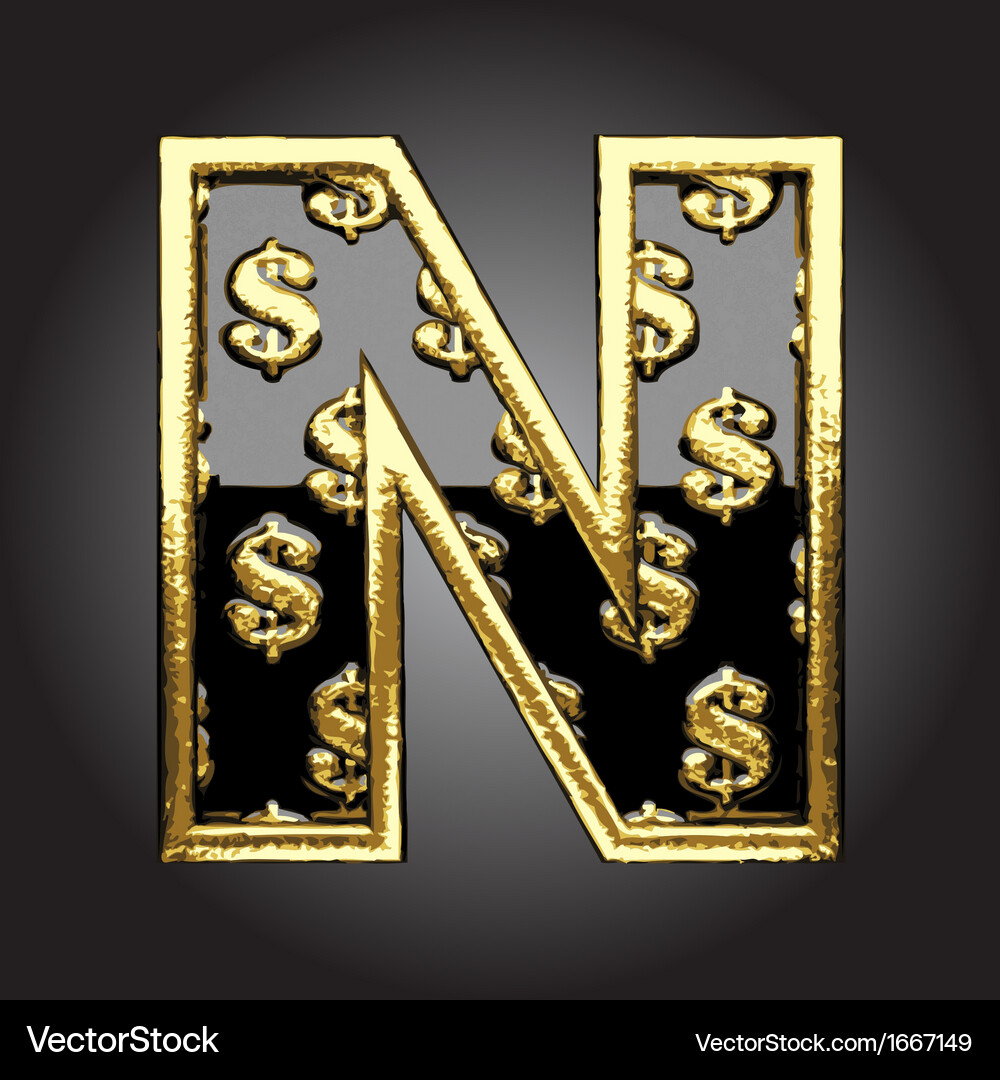 Black letter with dollars Royalty Free Vector Image