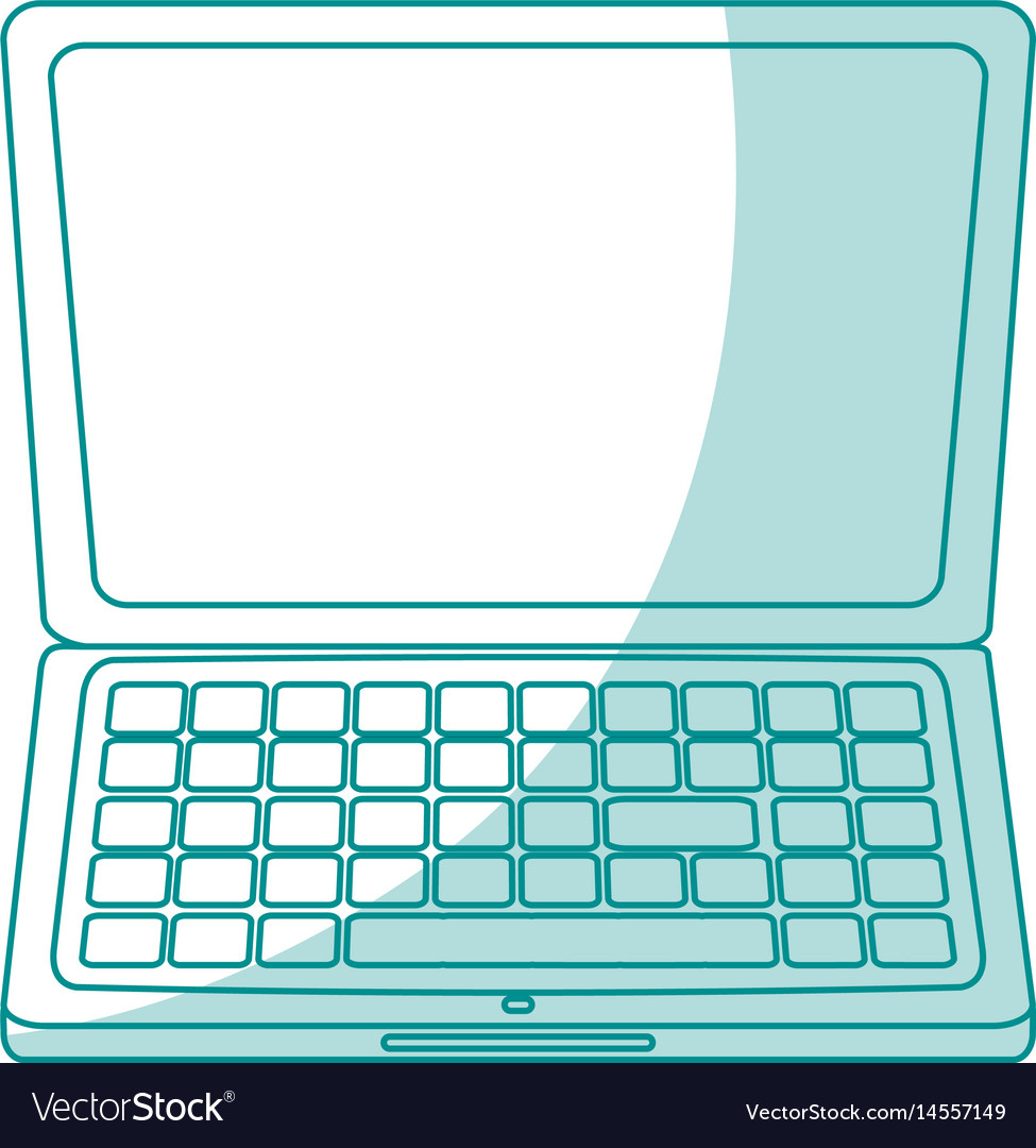 Blue Silhouette Shading Laptop Computer Tech Vector Image 