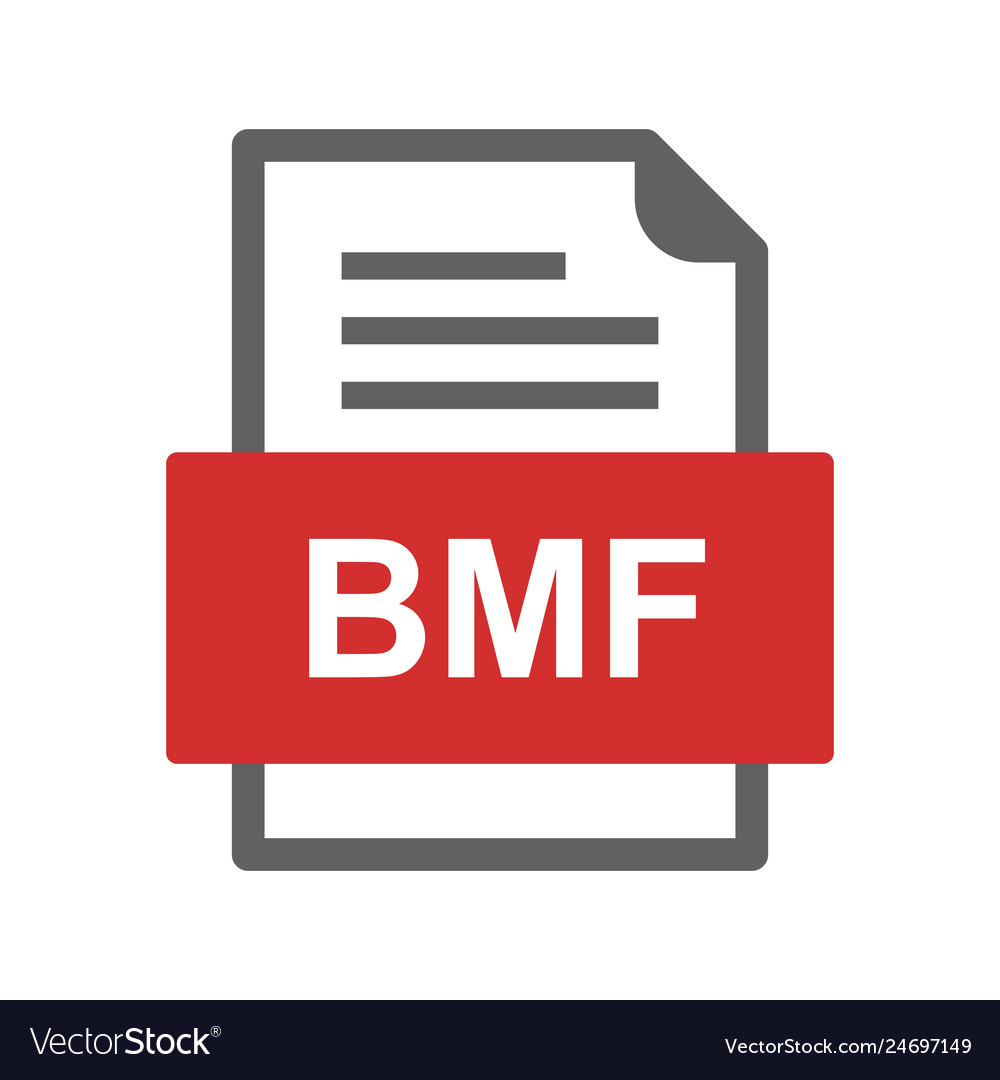 Bmf file document icon Royalty Free Vector Image