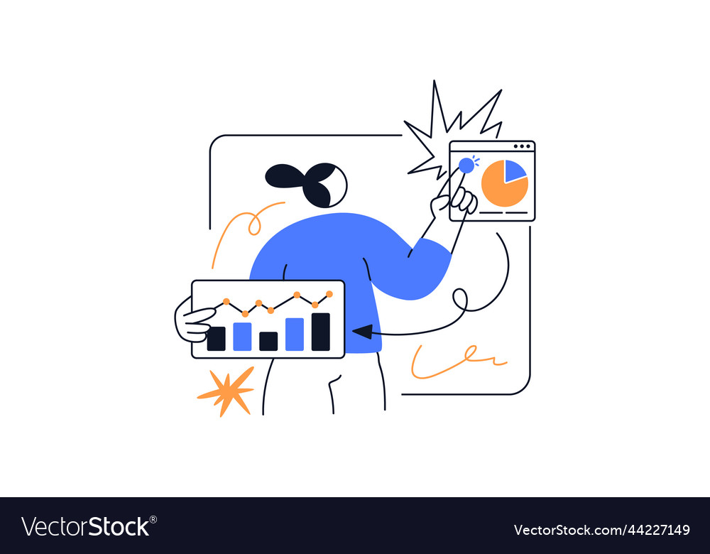 Flat design statistical and data analysis Vector Image