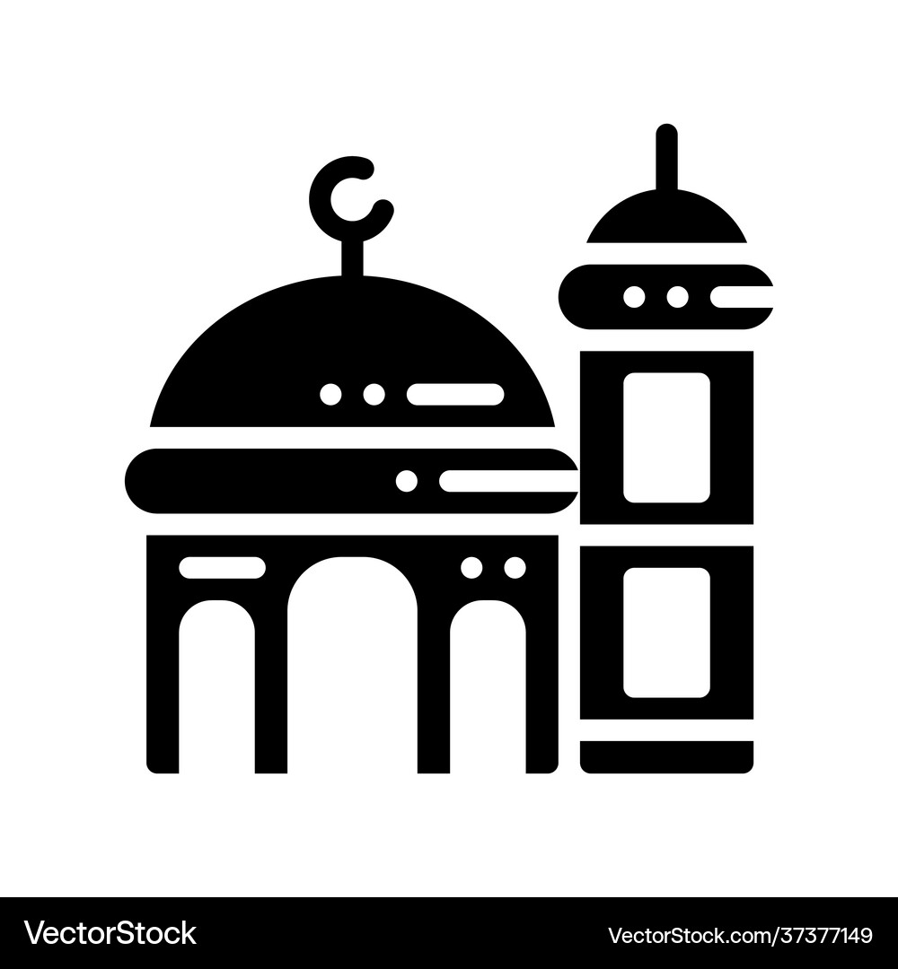 Islamic mosque icon in solid style Royalty Free Vector Image