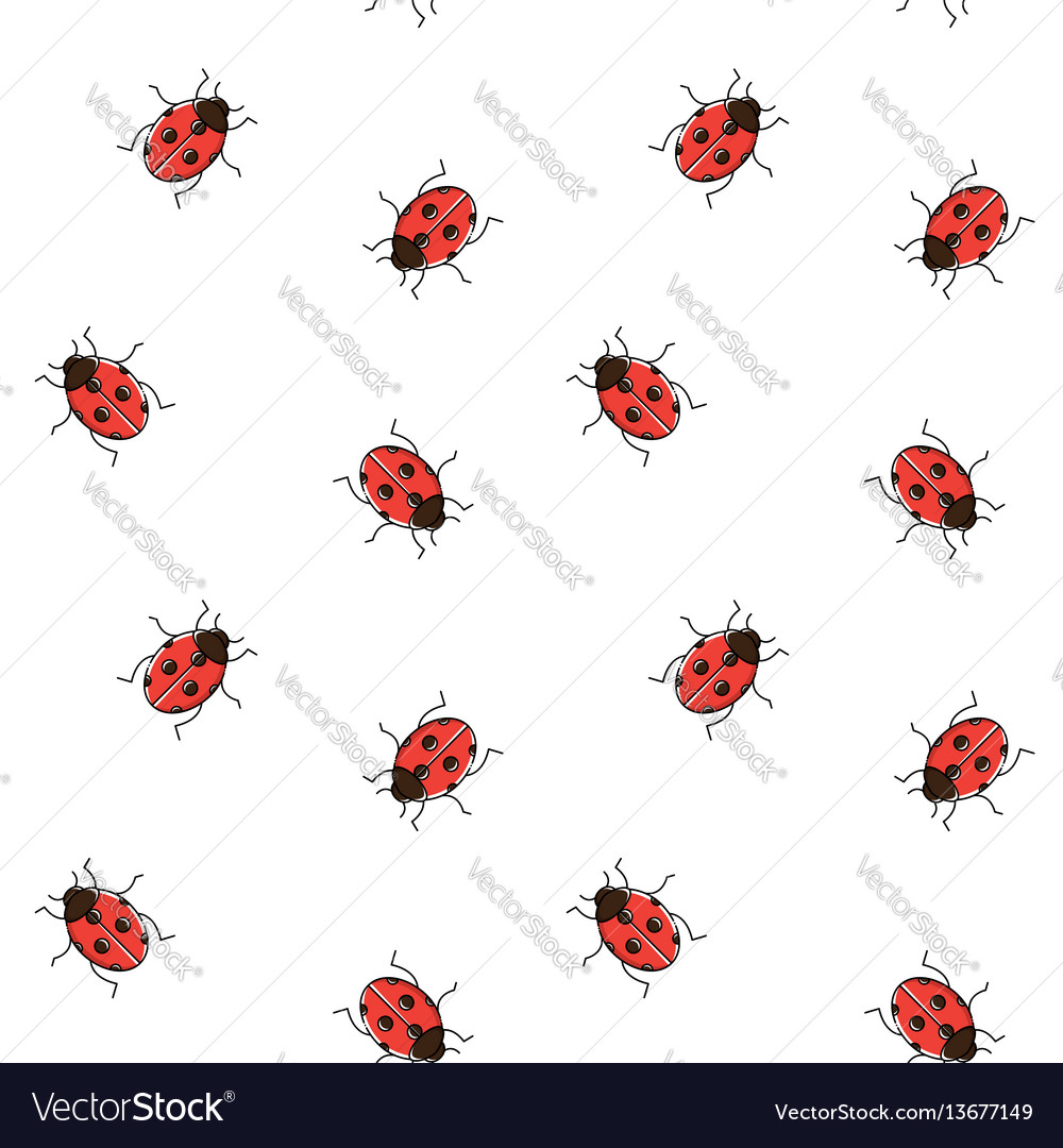 Ladybug seamless pattern ladybird repeating Vector Image