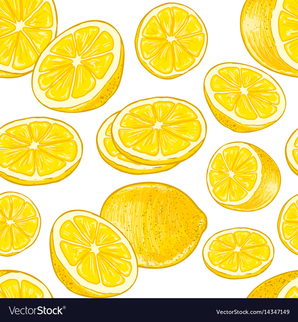 Seamless lemons pattern Royalty Free Vector Image