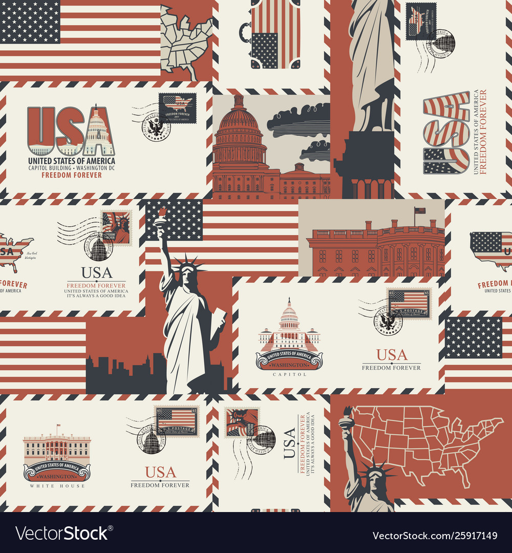 Seamless pattern on theme usa Royalty Free Vector Image