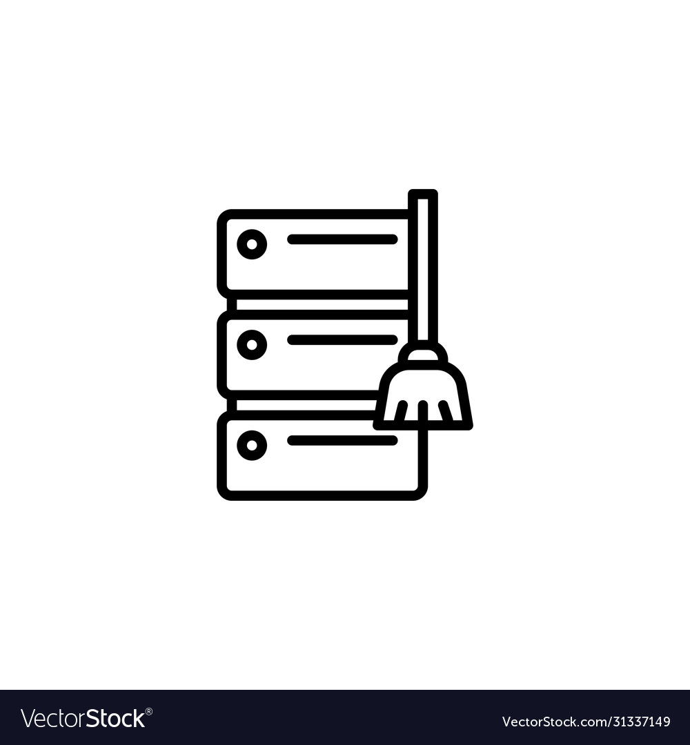 Server clean icon Royalty Free Vector Image - VectorStock